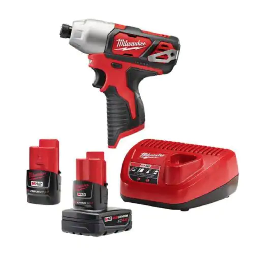 Milwaukee M12 Redlithium 4.0Ah and 2.0Ah Battery Pack Starter Kit w/ 1/ ...