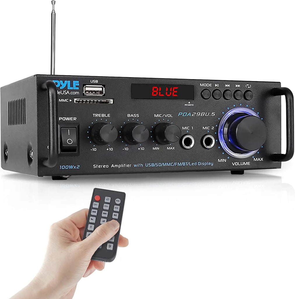 Pyle 200W 2-Channel Bluetooth Stereo Power Amplifier / Receiver: $30 ...