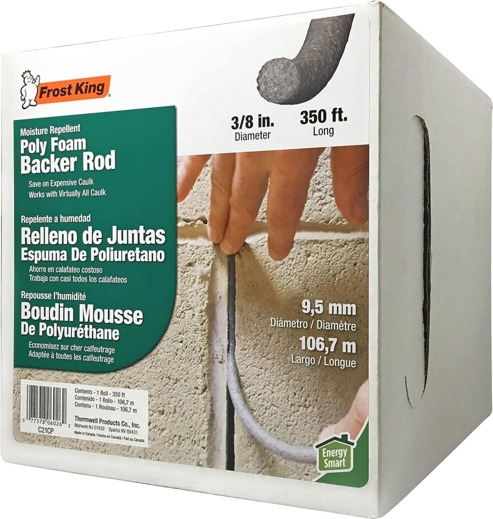 Frost King 3/8" Caulk Saver Poly Foam Backer Rod 350-Foot Roll for $18 ...