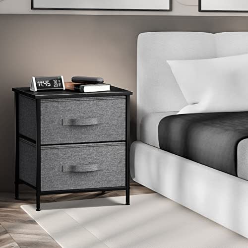 Sorbus Nightstand with 2 Drawers - Bedside Furniture End Table Night ...