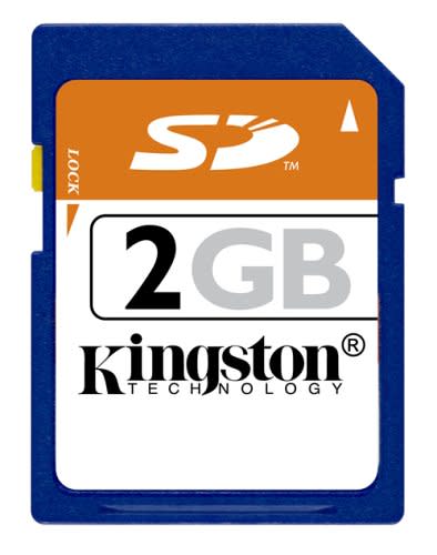 Kingston 2 GB SD Flash Memory Card SD/2GBKR for $6