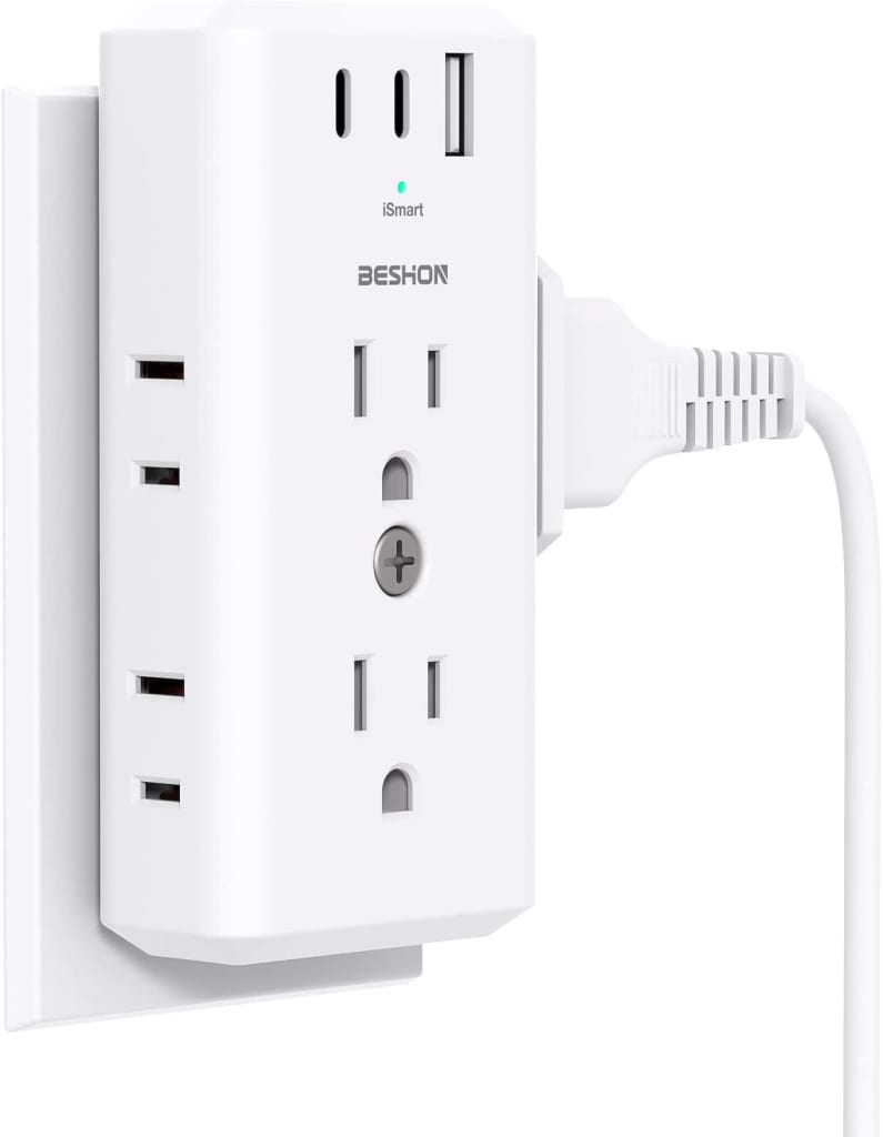 6-Outlet Extender Multi Plug Outlet for $9