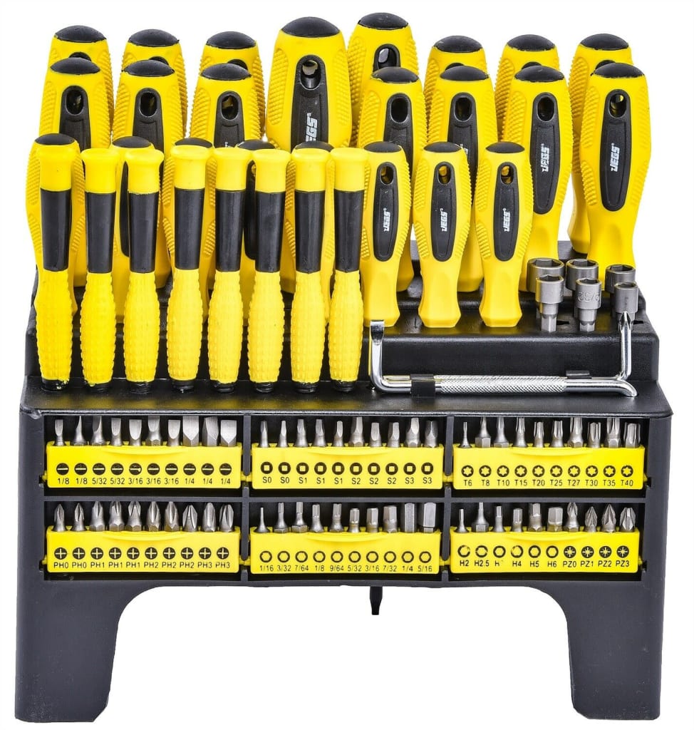 JEGS 100-Piece Screwdriver & Bit Set for $22 - 81384