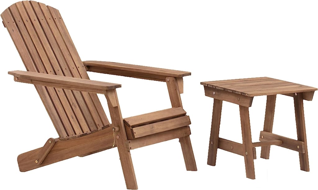 Amazon Aware FSC Certified Outdoor Folding Adirondack Chair with Side ...
