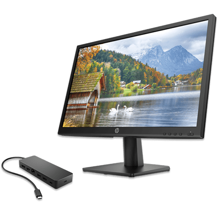 HP 21.5" 1080p LED Monitor & HP Universal USB-C Multiport Hub Bundle ...