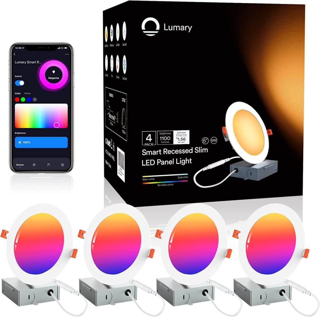 Lumary 6" Smart 13W LED Slim Recessed Light 4-Pack for $120 - US-SD6A-4