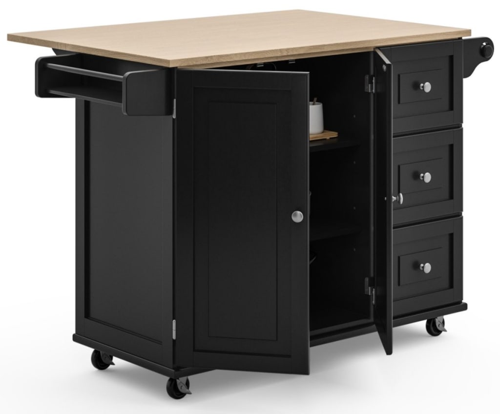 Home Styles Dolly Madison Wood-Top Kitchen Cart w/ Drop Leaf for $246 ...