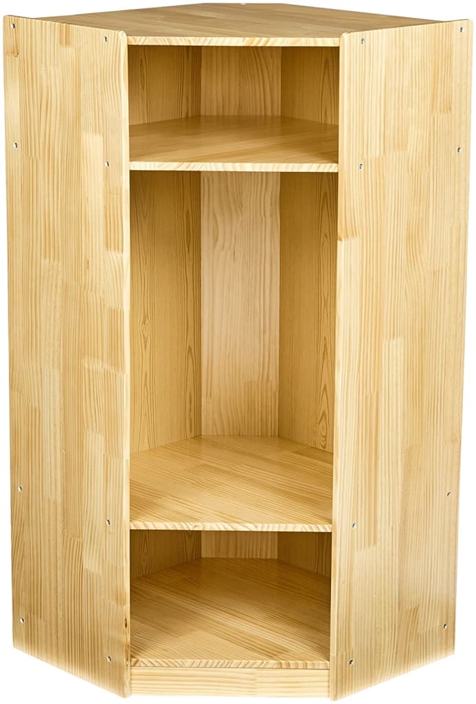 AmazonBasics 48" Solid Pine Corner Section Coat Locker for $43 - M00969S2