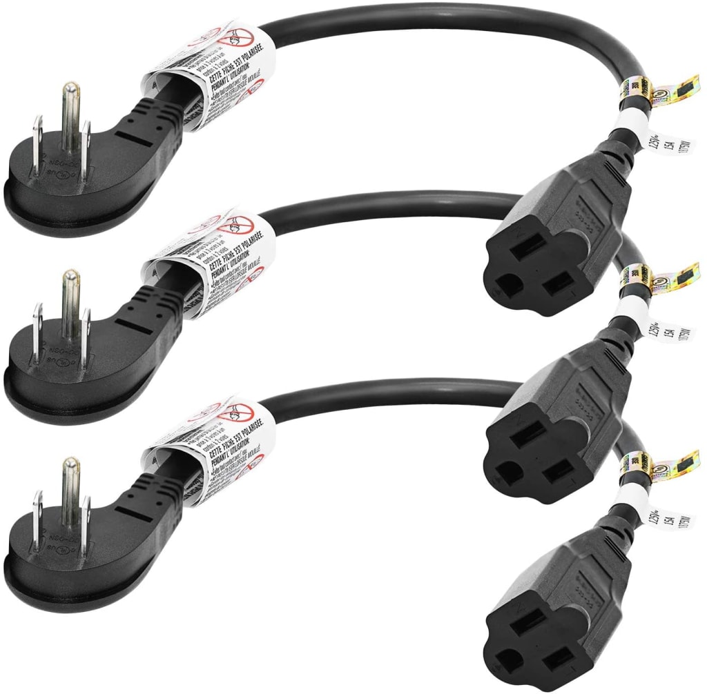 Firmerst 1-Foot Low Profile Extension Cord 3-Pack for $10 - 3PCS1FT14BLK