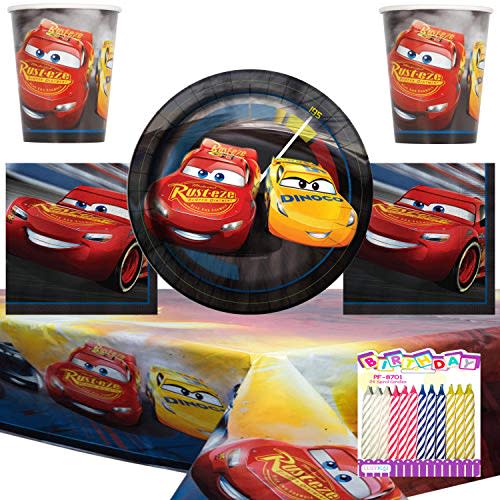 Disney Cars 3 Party Supplies Pack Serves 16: Lightning McQueen - Cars 3 ...