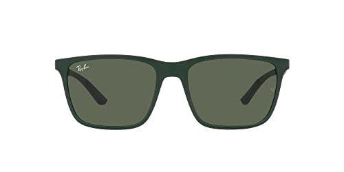 Ray-Ban RB4385 Liteforce Rectangular Sunglasses, Matte Green/Dark Green ...
