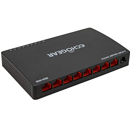 Echogear 8 Port Gigabit Ethernet Switch - Plug & Play Unmanaged Switch ...
