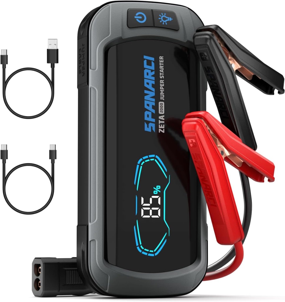 Spanarci ZETA 2000 2,000A Battery Jump Starter for $44 - ZETA2000