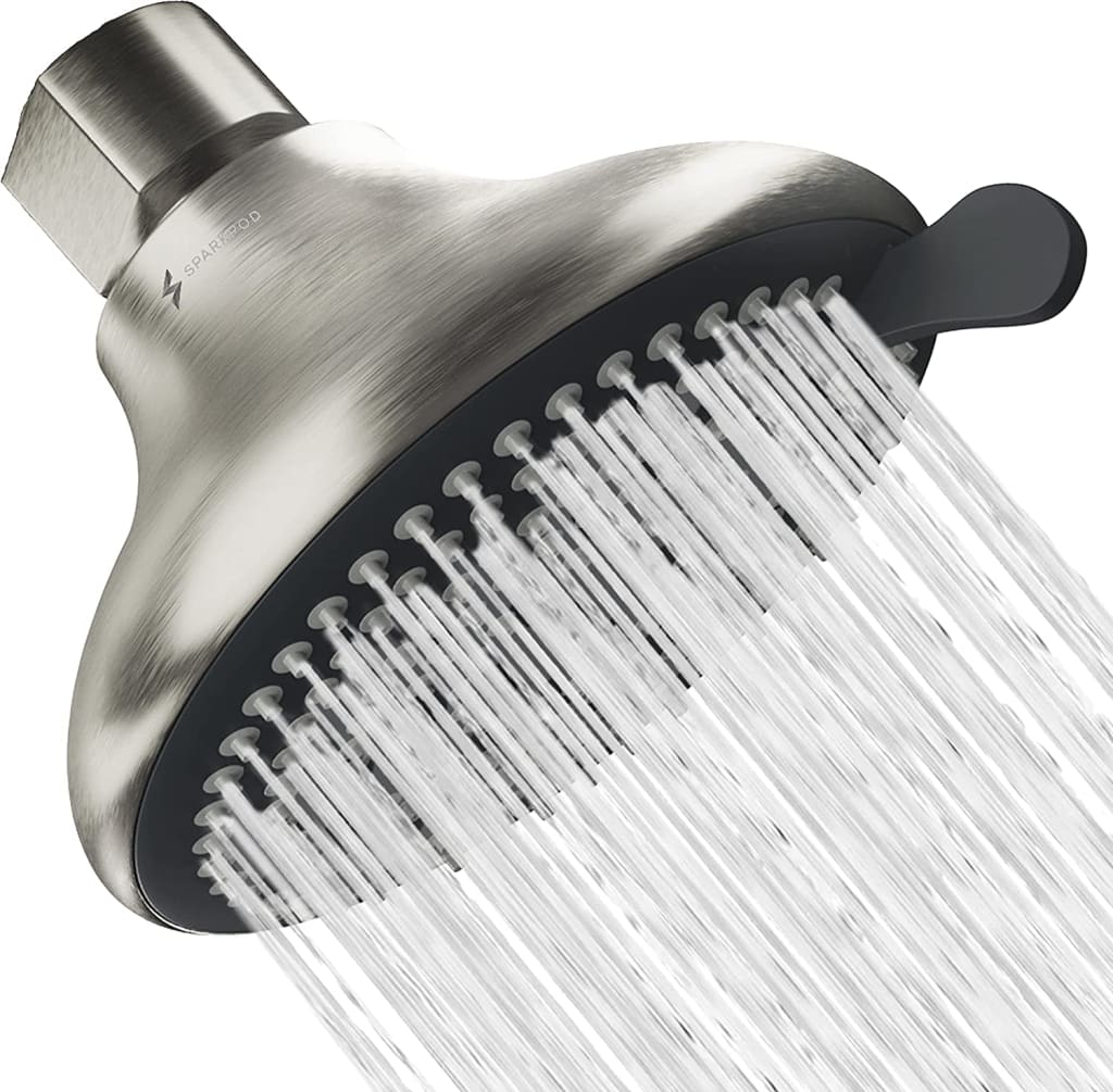 SparkPod High-Pressure 3-Function Rain Shower Head for $10 - SH3F-C