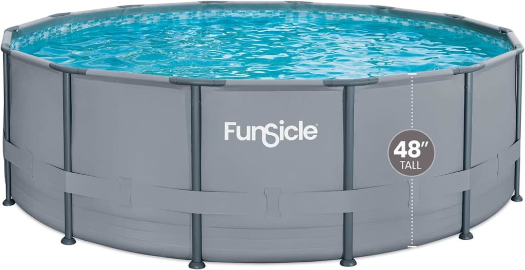 Funsicle 14ft x 48" Round Oasis Above Ground Pool w/ SkimmerPlus Filter ...