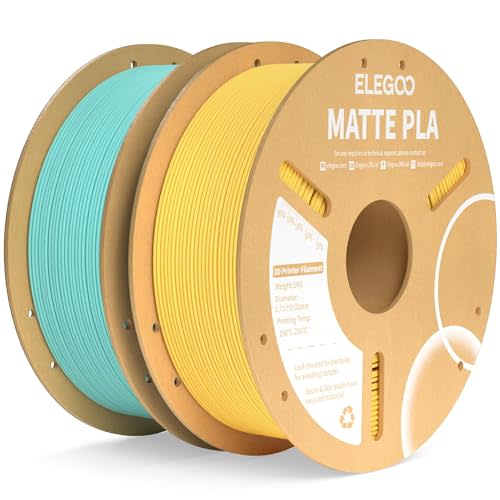 ELEGOO Matte PLA Filament Teal Green & Sunshine Yellow 2KG, 1.75mm 3D ...