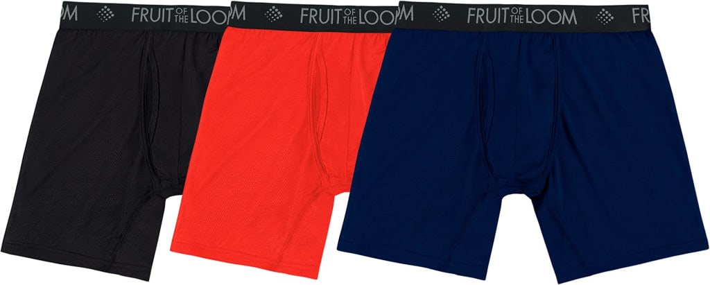 Fruit of the Loom Men's Micro Mesh Boxer Briefs 3-Pack for $11