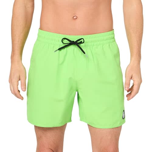 Volcom Men's Standard Lido Solid 16" Swim Surf Trunk, Electric Green ...