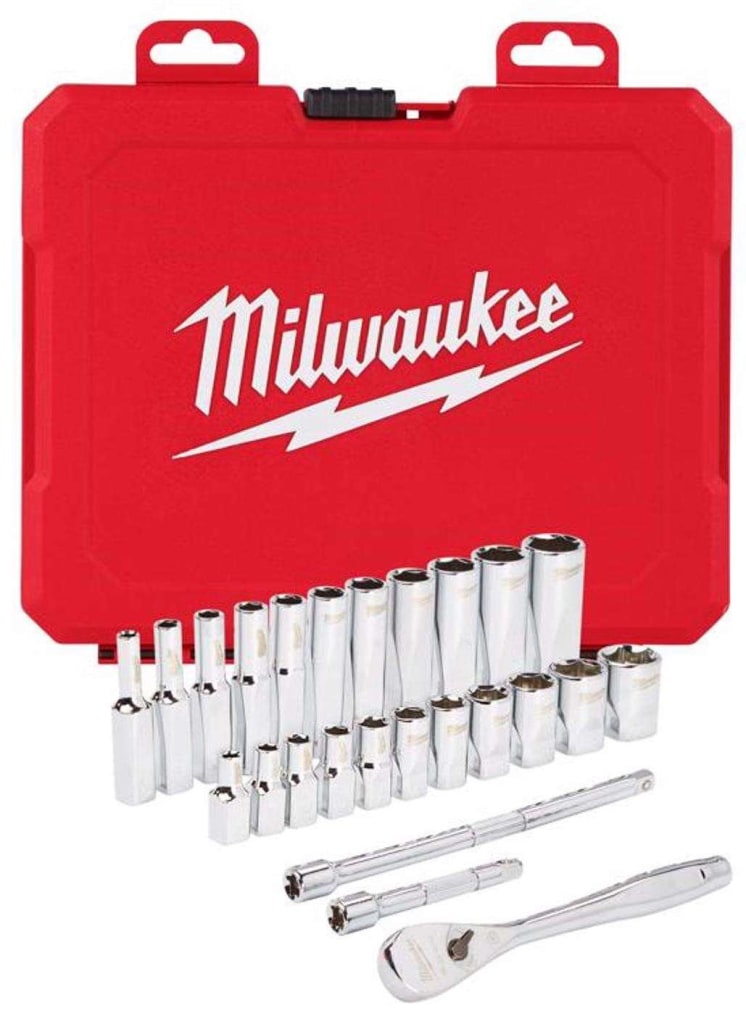 Milwaukee 26-Piece 1/4" Drive SAE Ratchet & Socket Set for $60 - 48-22-9404