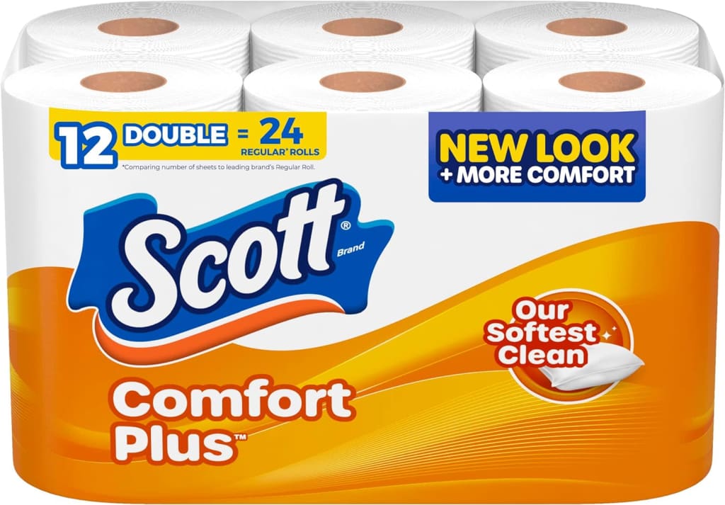 Scott Products Scott ComfortPlus Double Roll Toilet Paper 12-Pack: $5. ...