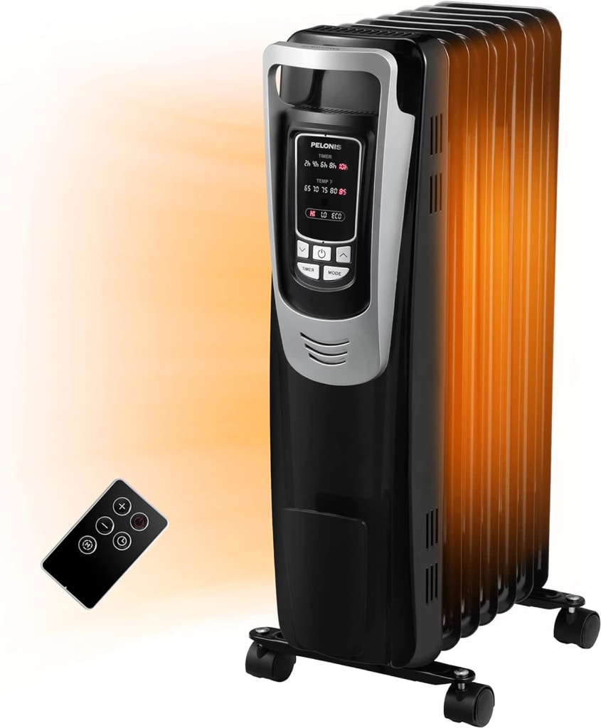 Pelonis 1,500W Electric Oil-Filled Radiator Heater for $80 - NY1507-14A