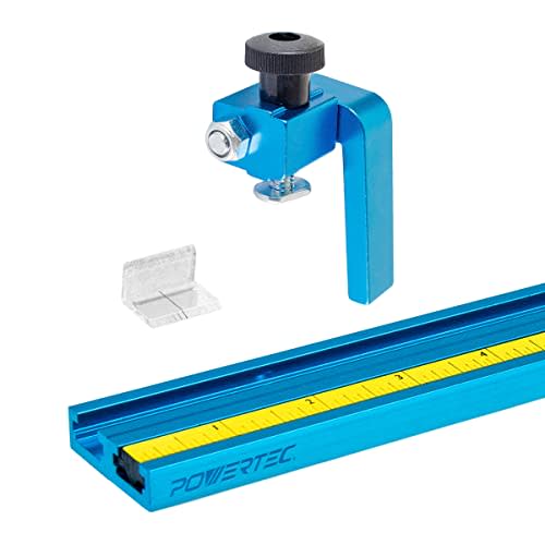 POWERTEC 71812V 36 Inch Aluminum Double T-Track with 48" Tape Measure ...