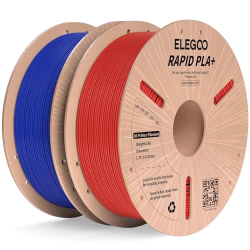 ELEGOO Rapid PLA Plus Filament 1.75mm Blue & Red 2KG, PLA+ 3D Printer ...