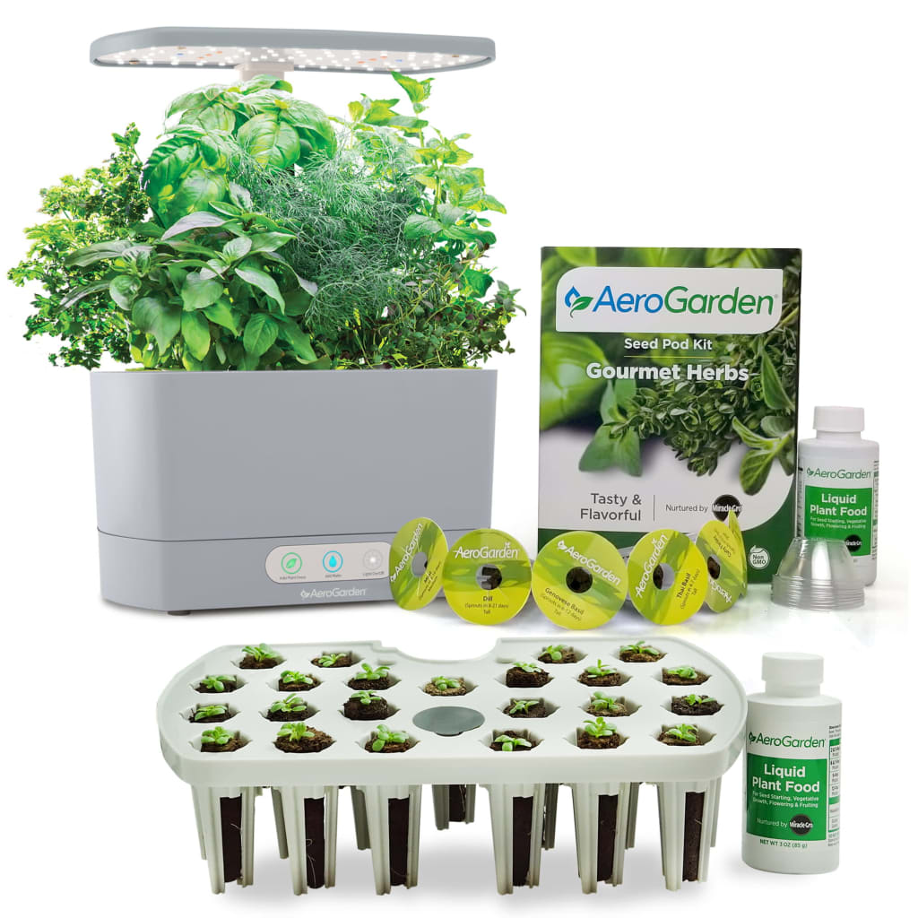 AeroGarden Harvest Indoor Hydroponic Garden w/ Seed Starting System for ...