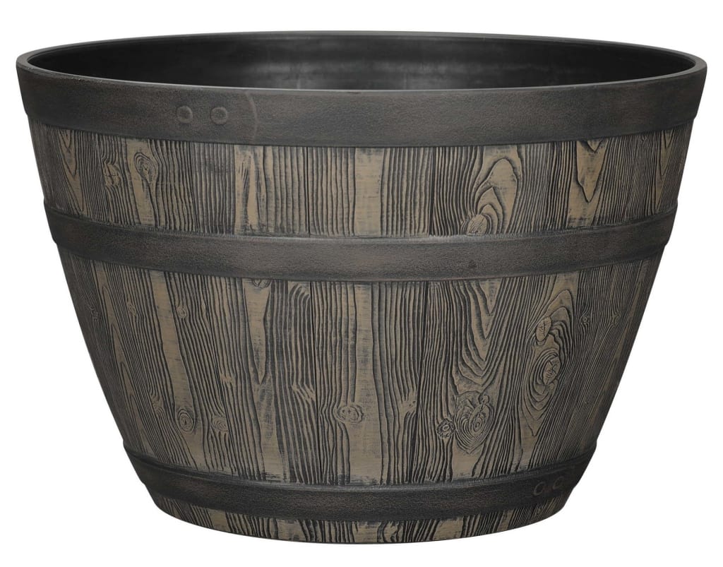 BH&G 20" Resin Whiskey Barrel Planter for $15 - PWE2420TNZ