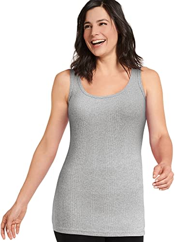 Jockey Women's Activewear Rib Tank, Grey Heather, XS for $20 - 100186090