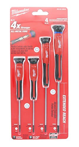 Milwaukee 48-22-2604 4-Piece Precision Screwdriver Set with 360 Degree ...