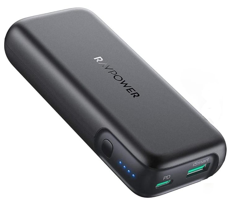 RAVPower 10,000mAh 20W USB-C Portable Power Bank for $10 - RP-PB186BSPF