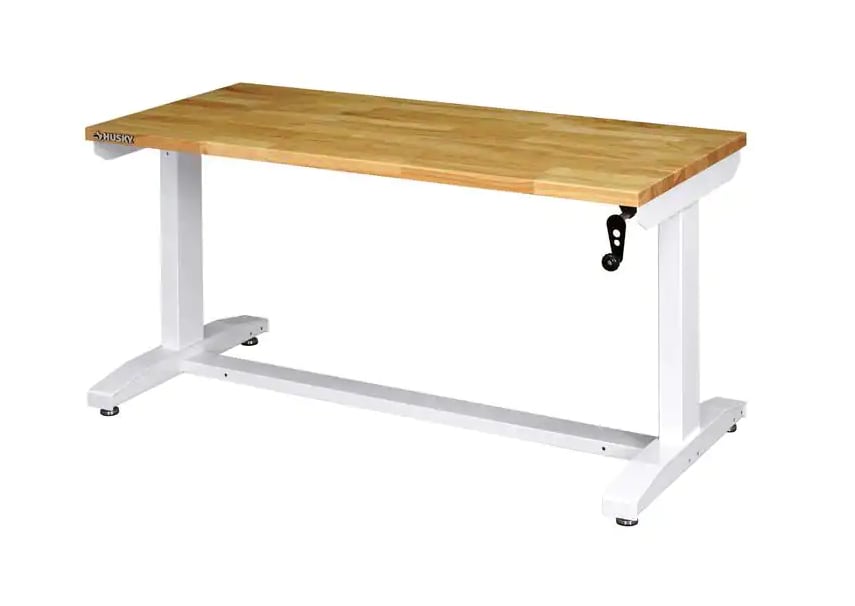 Husky 52" Adjustable Height Solid Wood-Top Work Table for $189 ...
