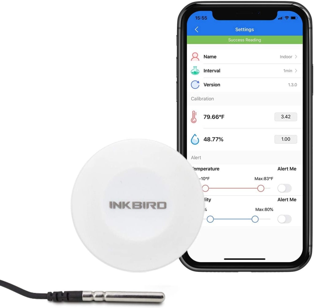 Inkbird Thermometer and Hygrometer Data Logger with Probe for $30 - IBS ...