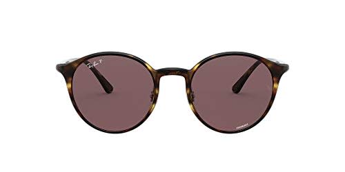 Ray-Ban RB4336CH Polarized Round Sunglasses, Light Havana/Purple, 50 mm ...